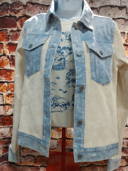 Distressed Denim Waffle Shacket – Rnd Rustics