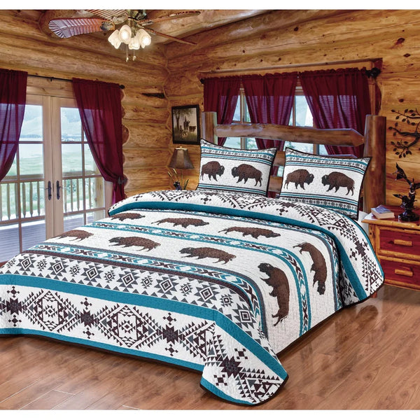 Buffalo Ranch 3 Piece Quilt Set – Rnd Rustics