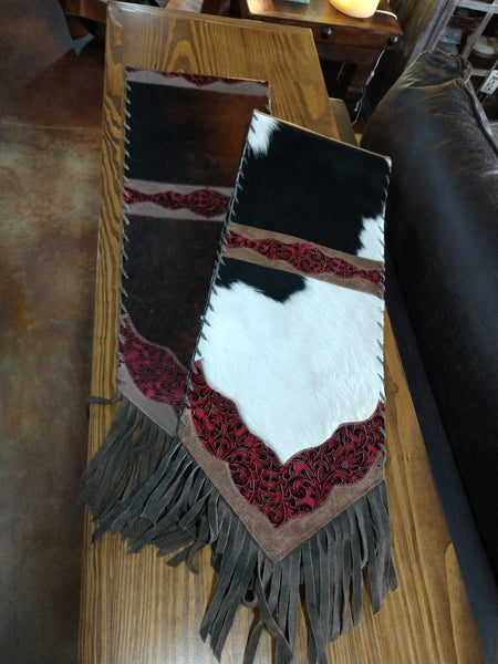 Tooled Leather and Cowhide Table Runner – Rnd Rustics